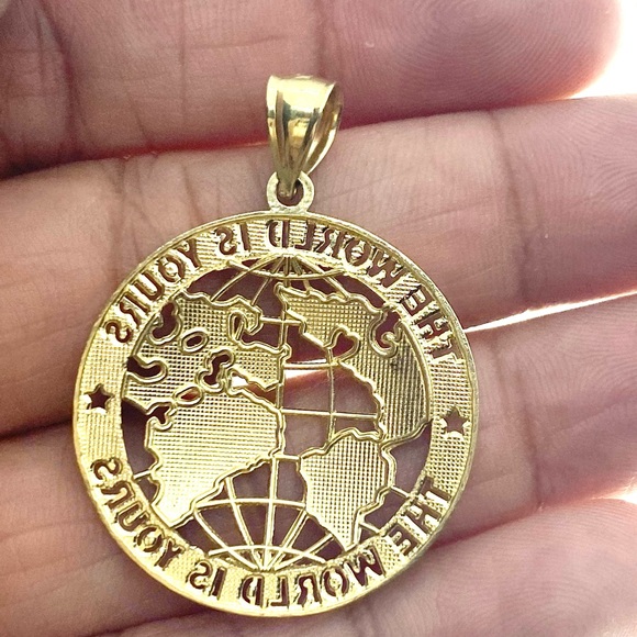 Jewelry | 1kt Gold Globe World Map Pendant | Poshmark
